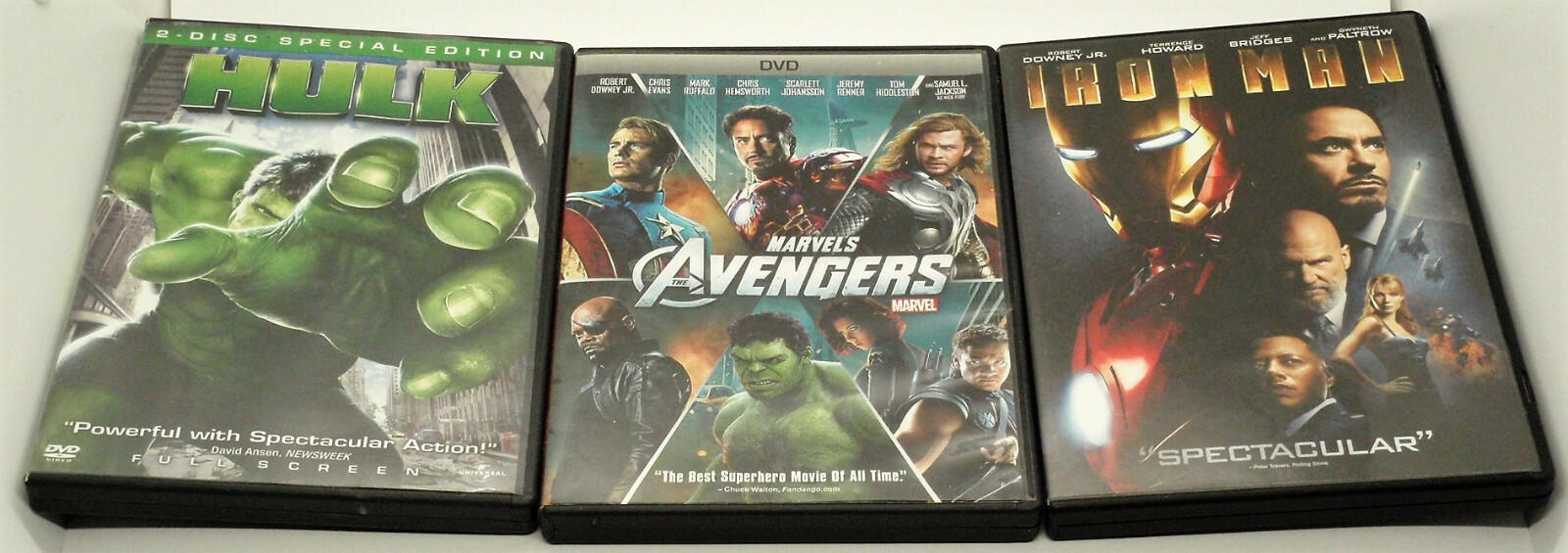 HULK The Avengers IRON MAN 3 DVDs Marvel Comics Super-Heroes 4 Discs ...