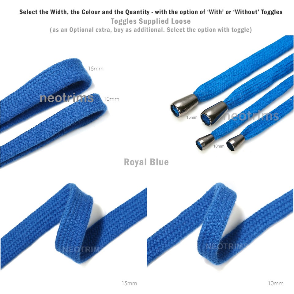 Sweatshirt Hoodie Flat Cotton Tape Ribbon Cord Rope,10 & 15mm,Garment ...