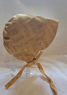 Baby Bonnet-Made with Calico and fun prints trimmed with Vintage trims ...