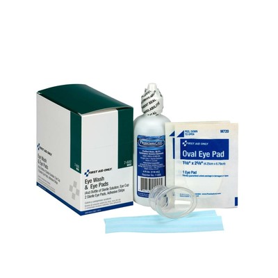 First Aid Only 6 Pcs Eye Wash Flush Kit Oval Pads Adhesive Fastening ...