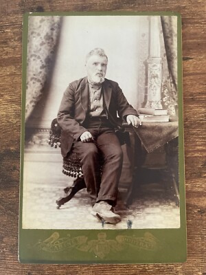 Vintage Cabinet Card. Man in chair by table with books. | eBay