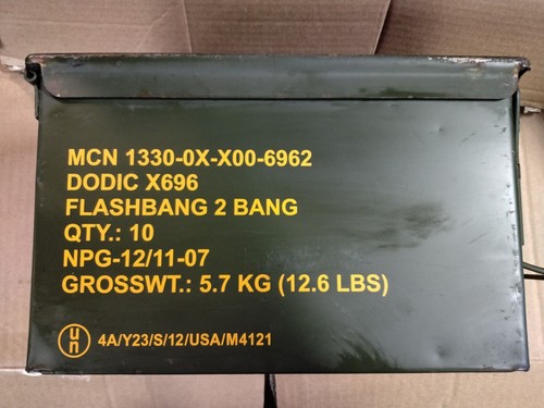 EMPTY Flashbang Container .50 CALIBER Military AMMO CAN M2A1 50 CAL ...