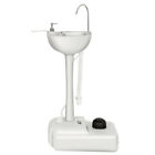 Portable Wash Sink Camping Sink Wash Basin Stand w/ Wheels & Foot Pump ...
