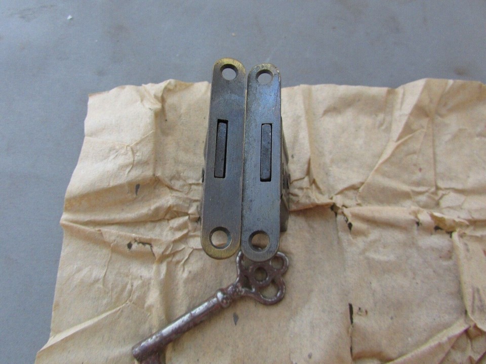 (2) NOS Antique National Lock Co 1 1/8" Mortise Locks Cabinet Drawer ...