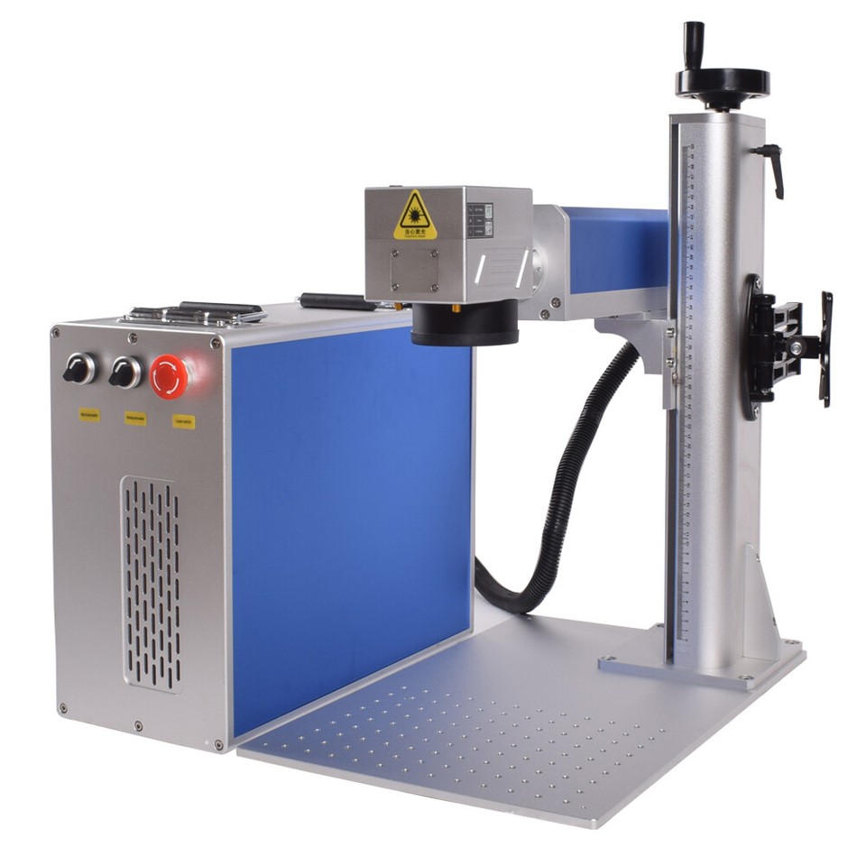 Raycus QB 30W Fiber Laser Marking Machine Rotary Axis For Metal Steel ...
