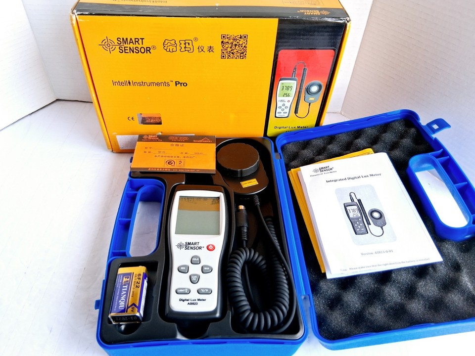 SMART SENSOR AS823 Digital Lux Meter 200,000 Lux High Precision Light ...