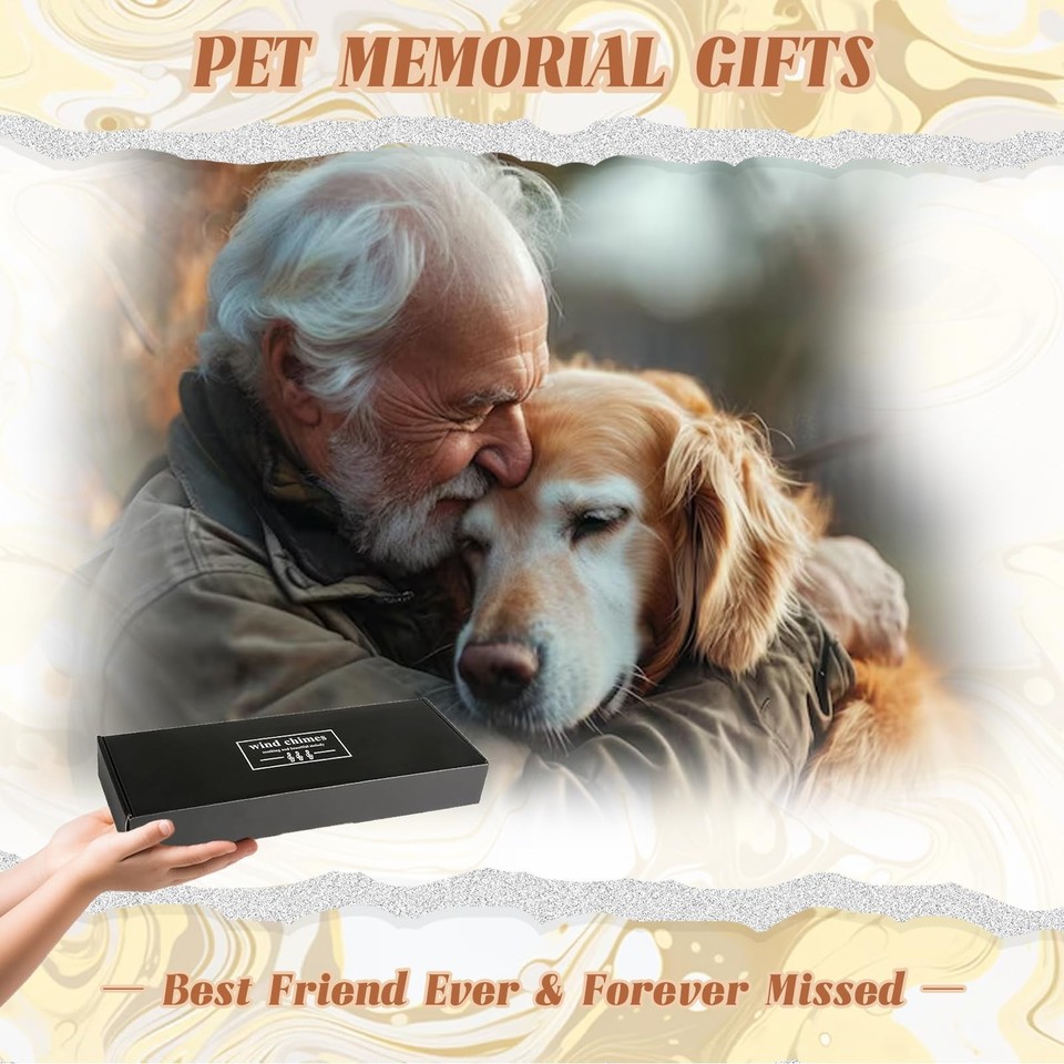 Pet Memorial Wind Chime, Bereavement & Sympathy Gift for Dog Loss, Wood ...