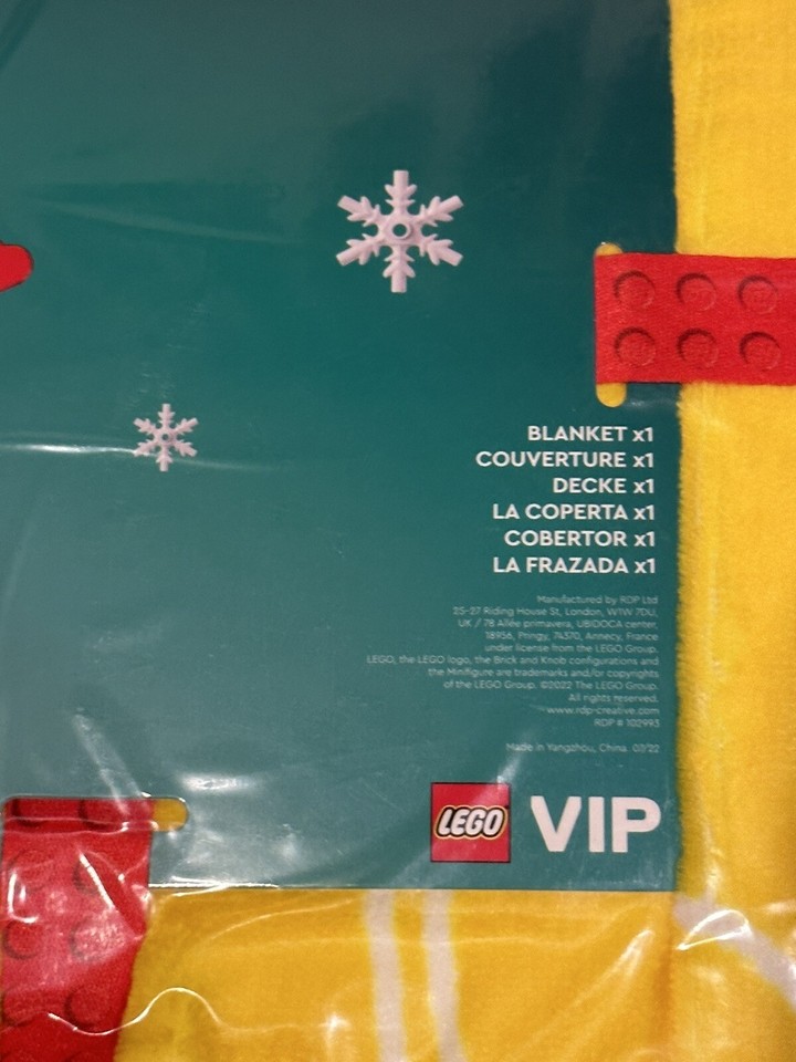 Lego New 2022 VIP Promotional Fleece Blanket #5007622 - Factory Vacuum ...