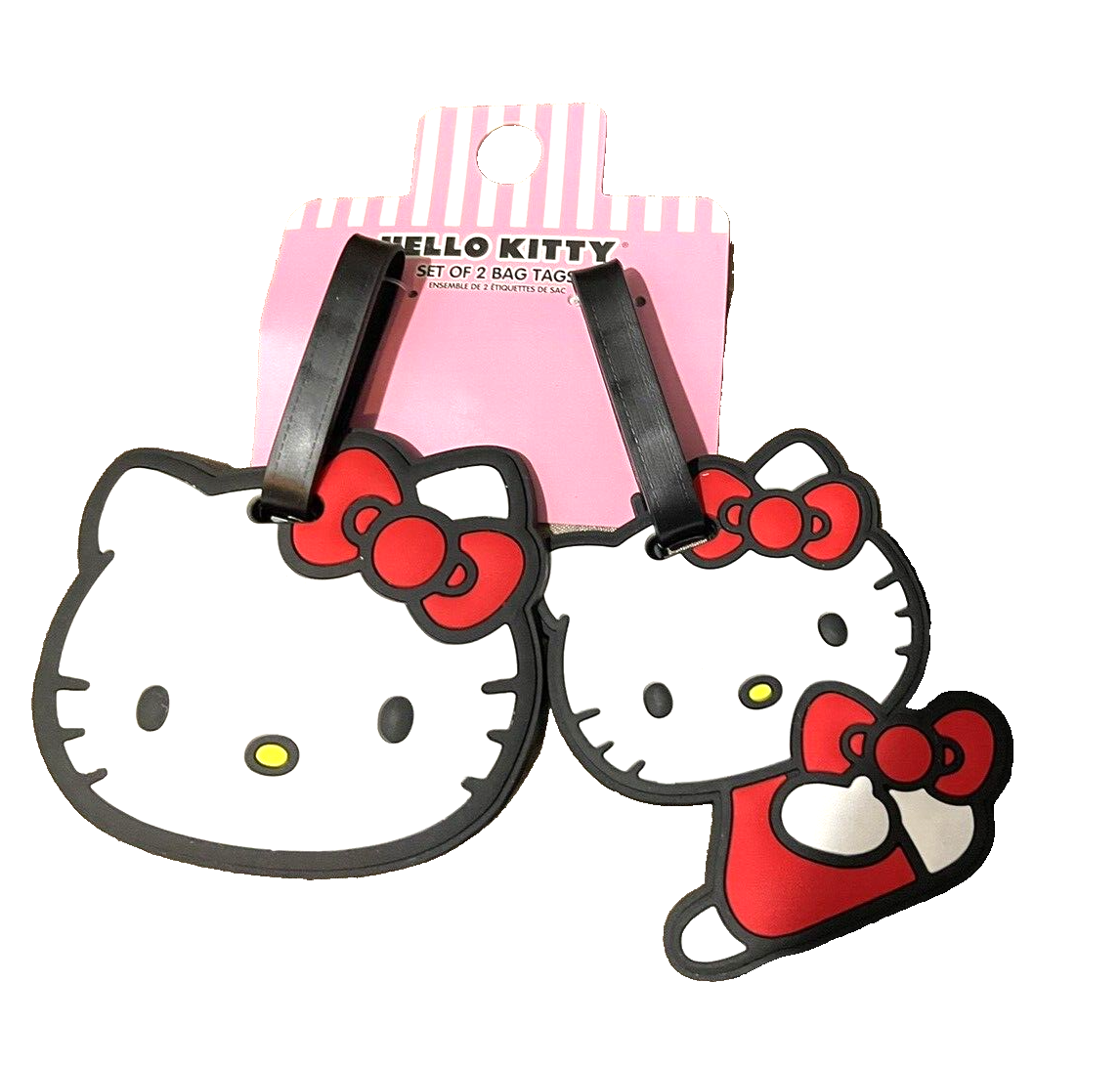 Sanrio Hello Kitty Luggage Tags Set of 2 🎁 ️ School ID Backpack Red Bow ...
