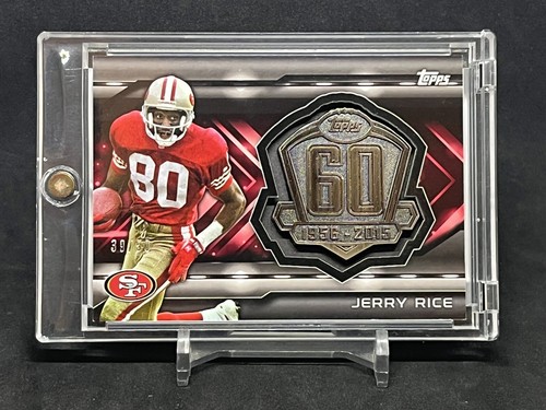 2015 Jerry Rice TOPPS 60 COMMEMORATIVE MEDALLION CARD SP #d 39/50 RARE ...