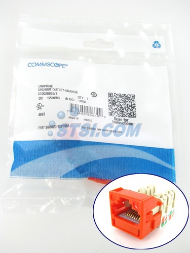 Commscope UNJ600T-OR Uniprise Cat6 M-Series Modular Jack, Orange ~STSI ...