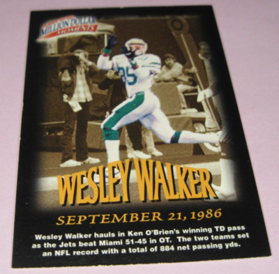 Wesley Walker 1997 Fleer Skybox NFL Football Million Dollar Moments #41 ...
