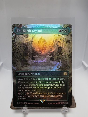 The Earth Crystal Borderless Foil R0342 Final Fantasy MTG Magic the ...