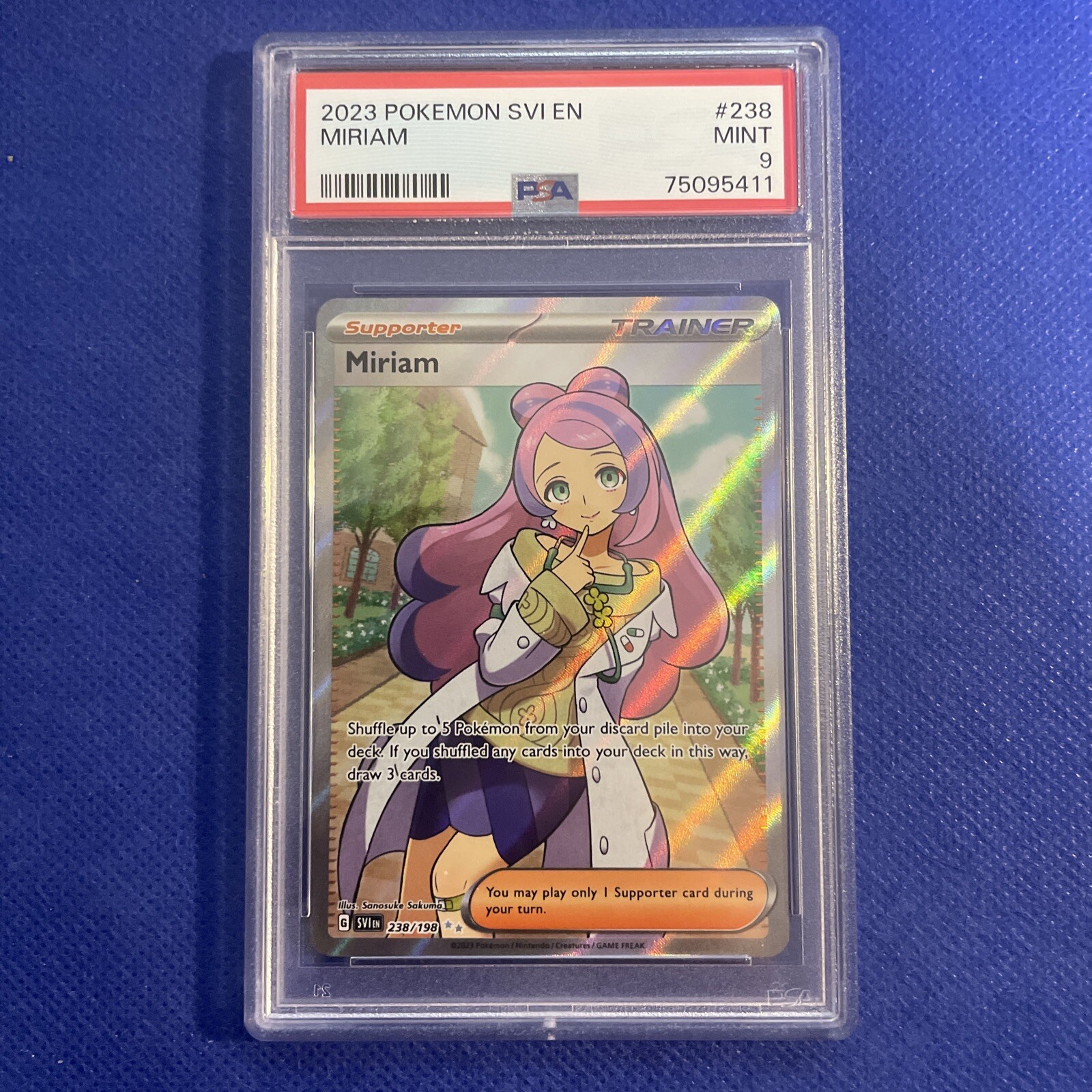 2023 Pokemon MIRIAM 238/198 Scarlet Violet Full Art Trainer PSA 9 Mint ...