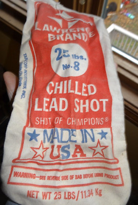 FOUR (4) Lawrence Brand Chilled Lead Shot Bags Empty 25 lbs. No. 8 Shot ...