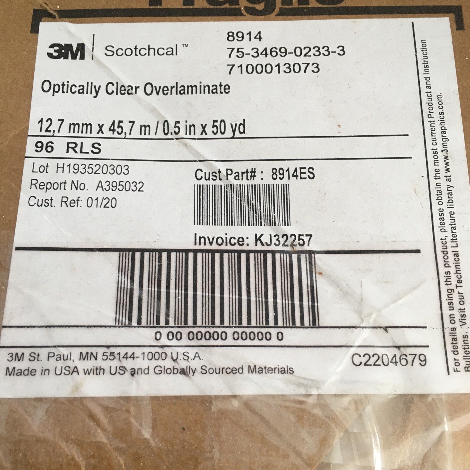 3M™ 8914 ES Edge Sealer 1/2in x 150ft Tape 2 mil Clear Overlaminate ...