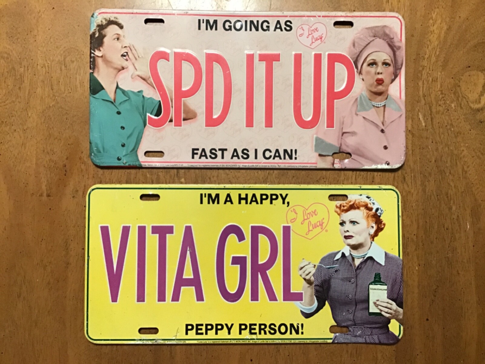 2 I Love Lucy License Plate Booster Vintage Lucille Ball TV | eBay