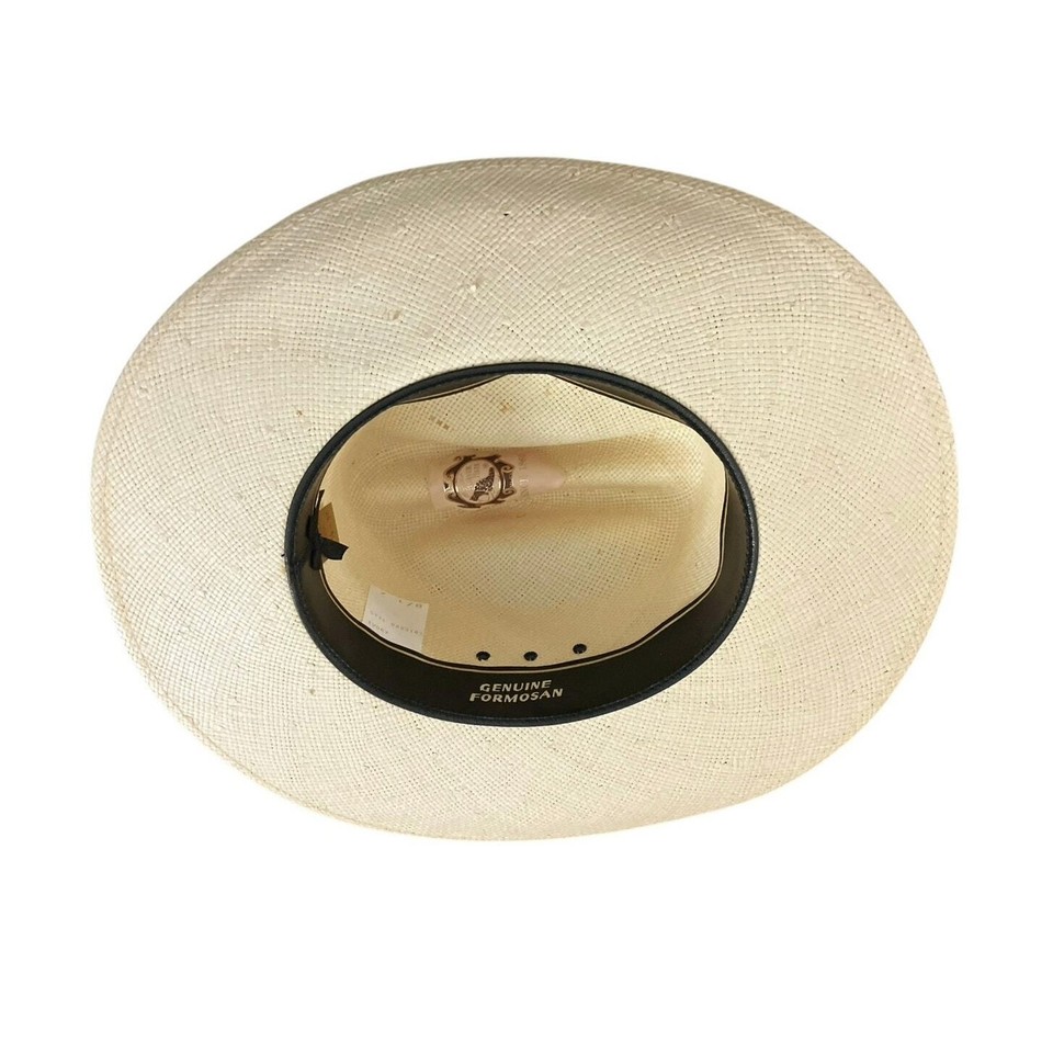 Beaver Hat Men's Ivory Off White Genuine Formosan Western Cowboy Hat SZ ...