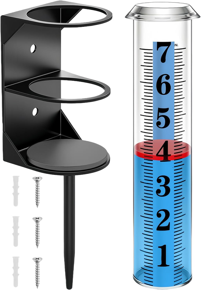 Rain Gauge | Accurate Large-Font Tube,Yard Stake Rain Gauge - for ...