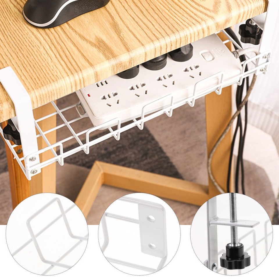 Cable Organizer under Desk Wire Storage Rack Power Line Management ...