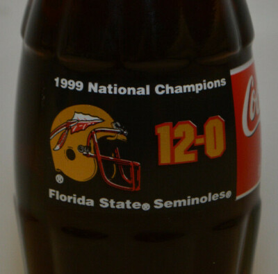 2000 FLORIDA STATE SEMINOLES 1999 NATIONAL FOOTBALL CHAMPS 8OZ COCA ...