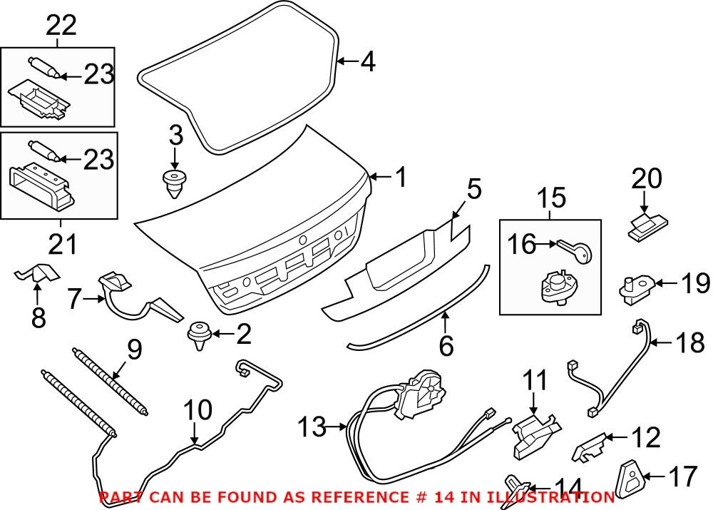 Genuine OEM Rear Deck Lid Striker For BMW 51247199178 | eBay