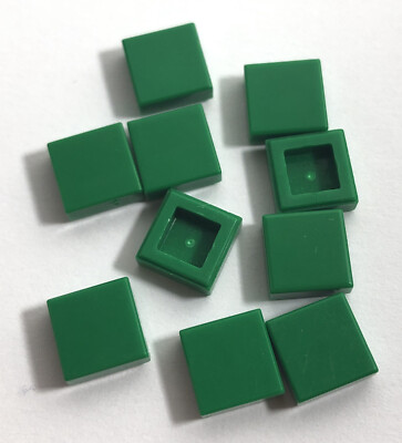 10 x LEGO 1x1 tile - Part 3070, Green, excellent used condition, City ...