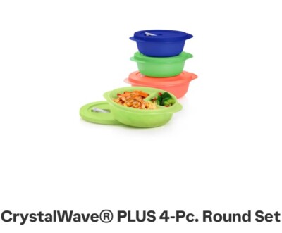 Tupperware Crystalwave Plus 4-pc Round Set | eBay