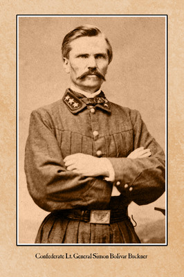 SIMON BUCKNER Confederate Lt General Civil War Vintage Photo RP Card ...