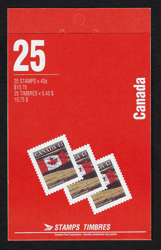 Canada Stamps — Booklet Pane of 25 in Cover — Flag over Field #1359b ...