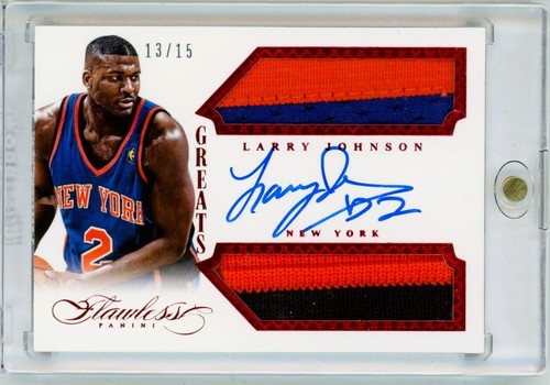 2013-14 Panini Flawless Larry Johnson Dual Game Worn Used Auto Patch 13/15 | eBay UK