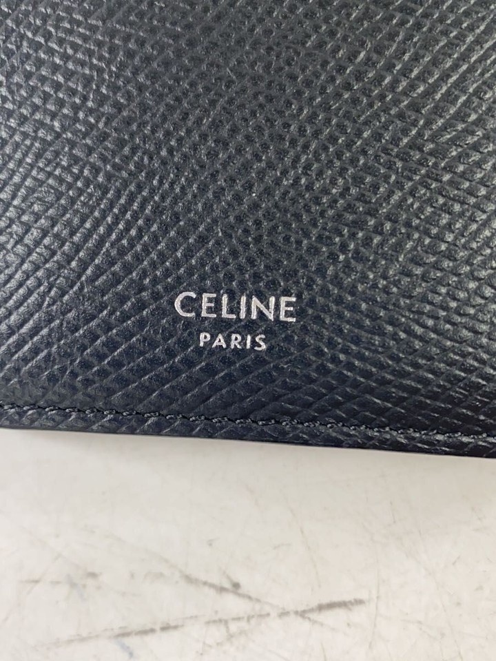CELINE Long Wallet Leather BLK Plain Mens 10C863BEN Used | eBay