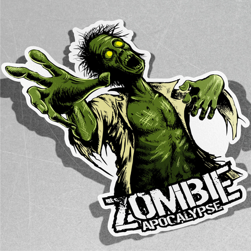Zombie Reaching with a Hand Apocaly Vinyl Sticker Decal Window Car Van ...