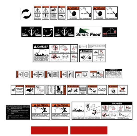 VERMEER UNIVERSAL WOOD CHIPPER SAFETY DECAL KIT FOR MULTIPLE CHIPPER ...