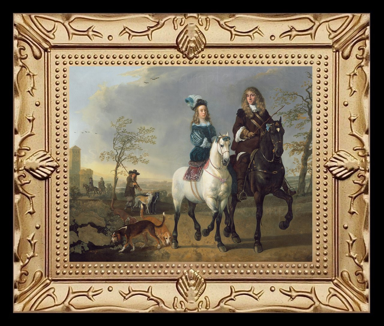 1600's Royal Horse Ride Miniature Dollhouse Art Picture 8185 | eBay