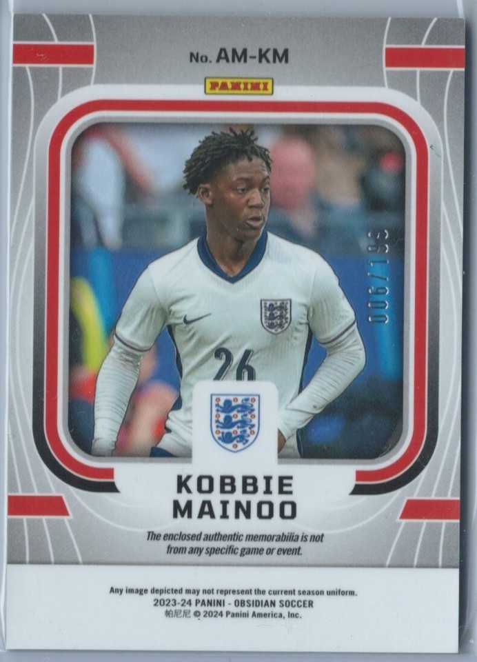 2023-24 PANINI OBSIDIAN KOBBIE MAINOO ATOMIC MATERIALS ROOKIE RC JERSEY ...