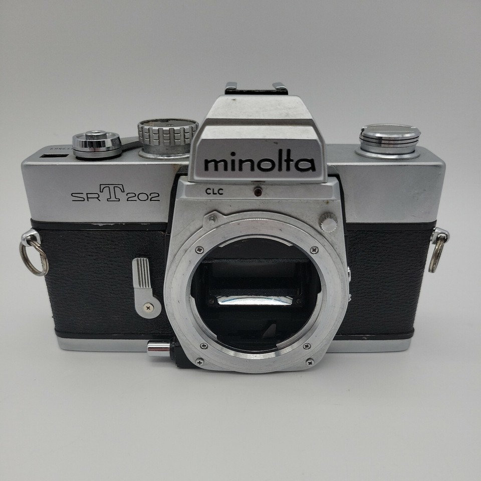 Minolta SRT-202 SLR 35mm Film Camera Rokkor MC 50mm f1.4 & Rokkor 138mm ...