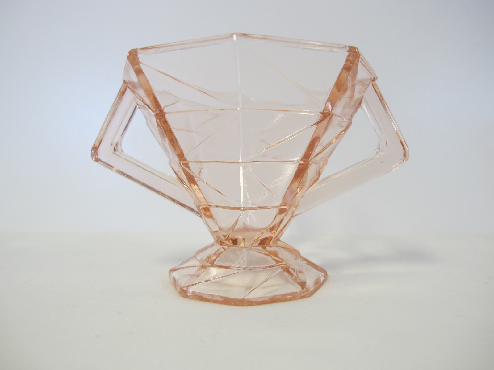 VINTAGE INDIANA GLASS PINK DEPRESSION CRACKED ICE PATTERN CREAMER AND ...