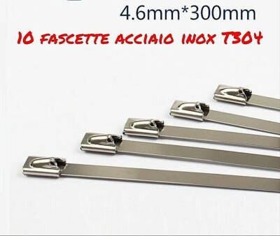 10 Fascette Metalliche in acciaio inox 304 misura 4,6 mm x 300 mm | eBay