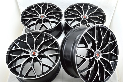 Set of 4 New 18x8 DDR 310M Black/Machined 18" Rims Wheels 5x114.3 35mm ...