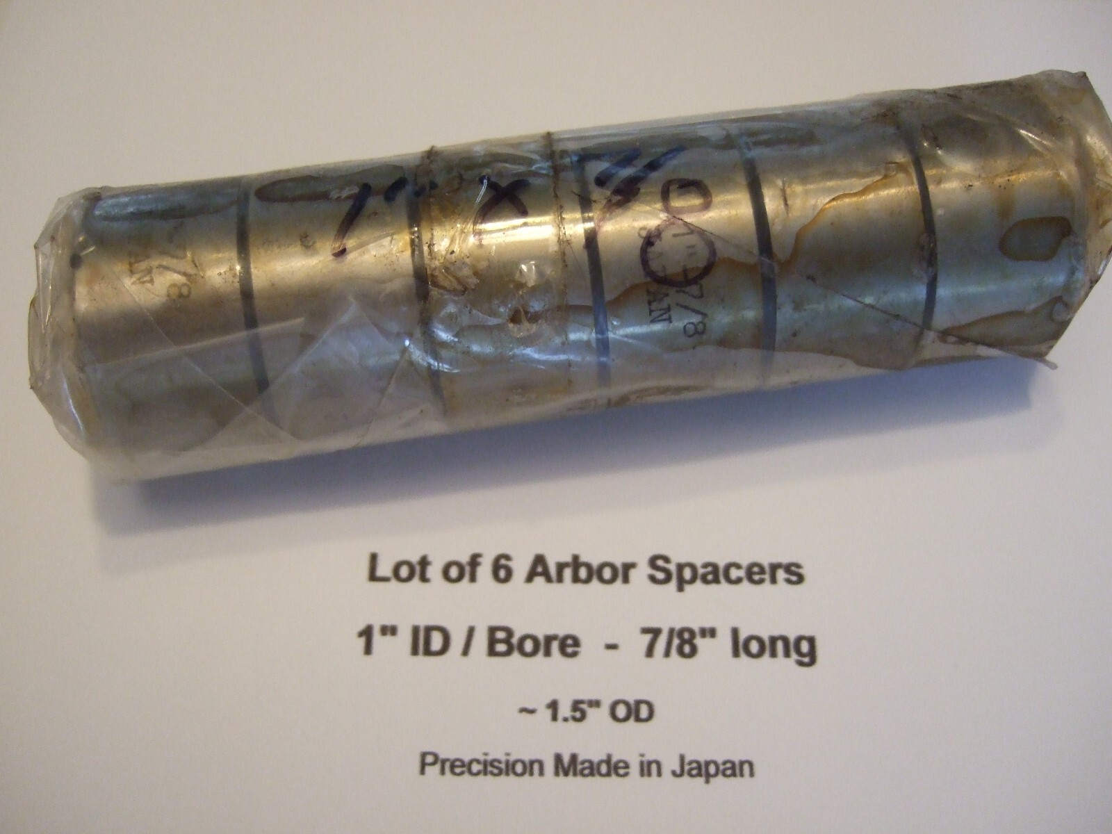Arbor Spacers - 1" ID Bore 7/8" length ~ 1 1/2" OD lot of 6 high ...