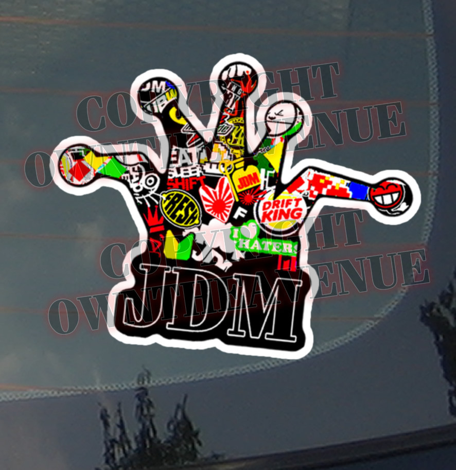 JDM CROWN Sticker Bombing Decal Vinyl Drifting Race Dope Joker Low ...
