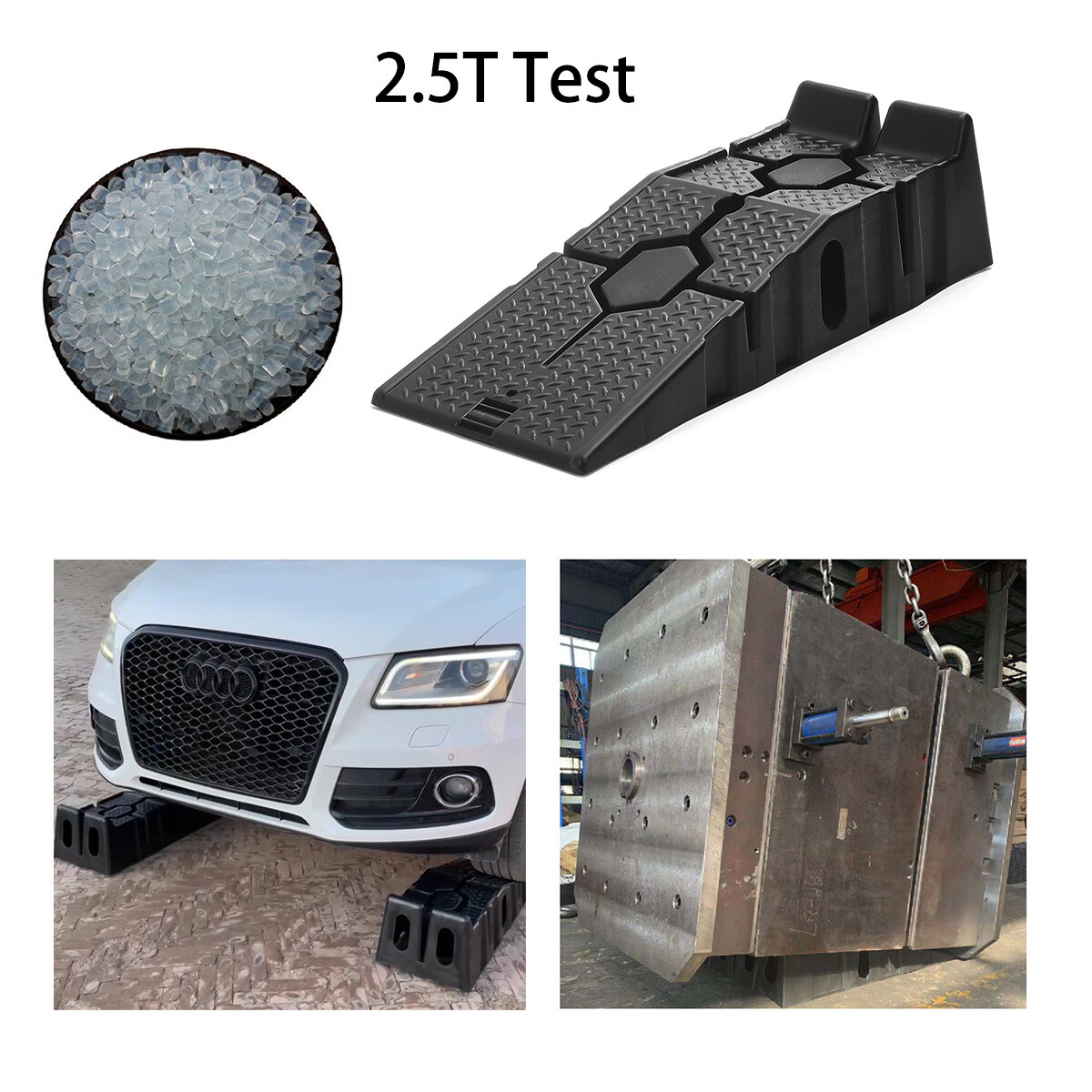 2X Plastic Car Ramp Low Rise Heavy Duty Strong Garage Vehicle Van Lift ...