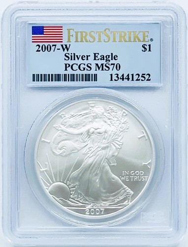 2007 W SILVER EAGLE FIRST STRIKE PCGS MS70 - FS FLAG LABEL | eBay