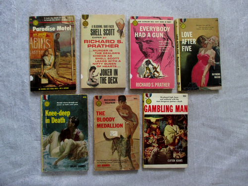 Vtg. Lot of 7 pulp crime paperbacks Gold Medal books 6 from the 50's, 1 ...