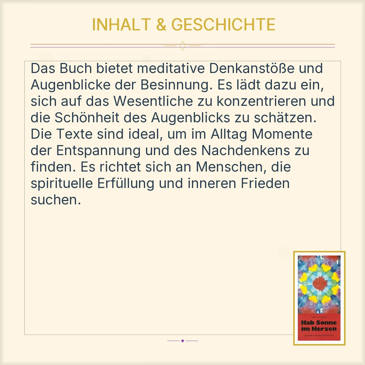 Adalbert Ludwig Balling - Abbi il Sole nel Cuore - Spiritualità | eBay