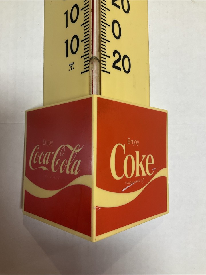 Vintage Coca Cola Soda Plastic Triangle Shaped Thermometer | eBay