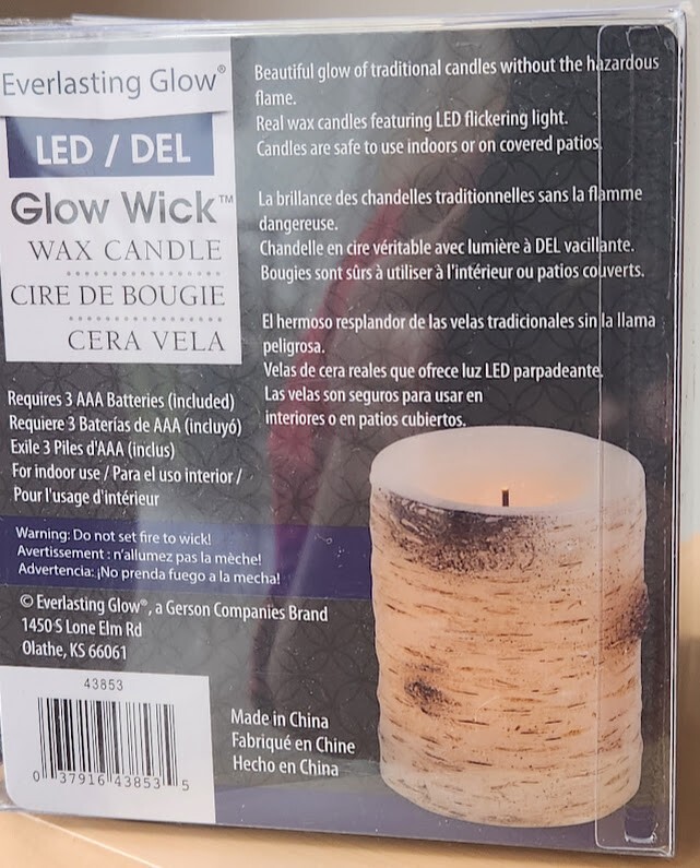 Everlasting Glow LED/DEL Glow Wick Wax Candle - Birch Tree Pattern | eBay