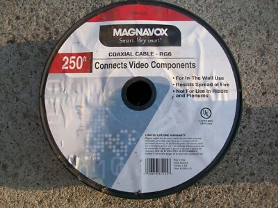 coaxial cable 250 ft roll Magnavox NEW w/ wrapper video components ...
