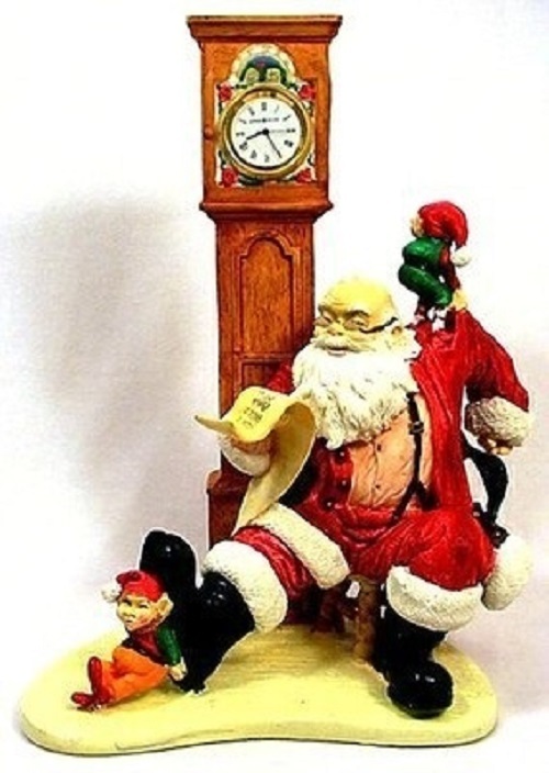 Howard Miller Christmas Clock Figurine "Checkin' It Twice" Santa ...